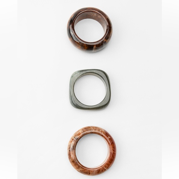 Zara | Jewelry | Zara 3 Pack Of Resin Bracelets | Poshmark